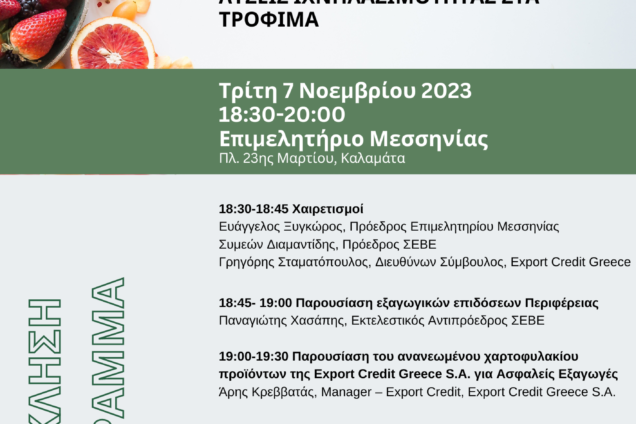 Ημερίδα στο Επιμελητήριο Μεσσηνίας για τις εξαγωγικές επιδόσεις και τις ...