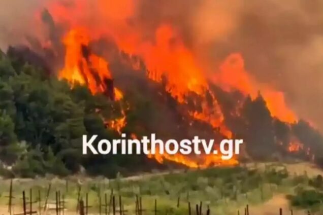 Κόρινθος: Καίει ανεξέλεγκτη η μεγάλη φωτιά – Οι φλόγες κατευθύνονται ...